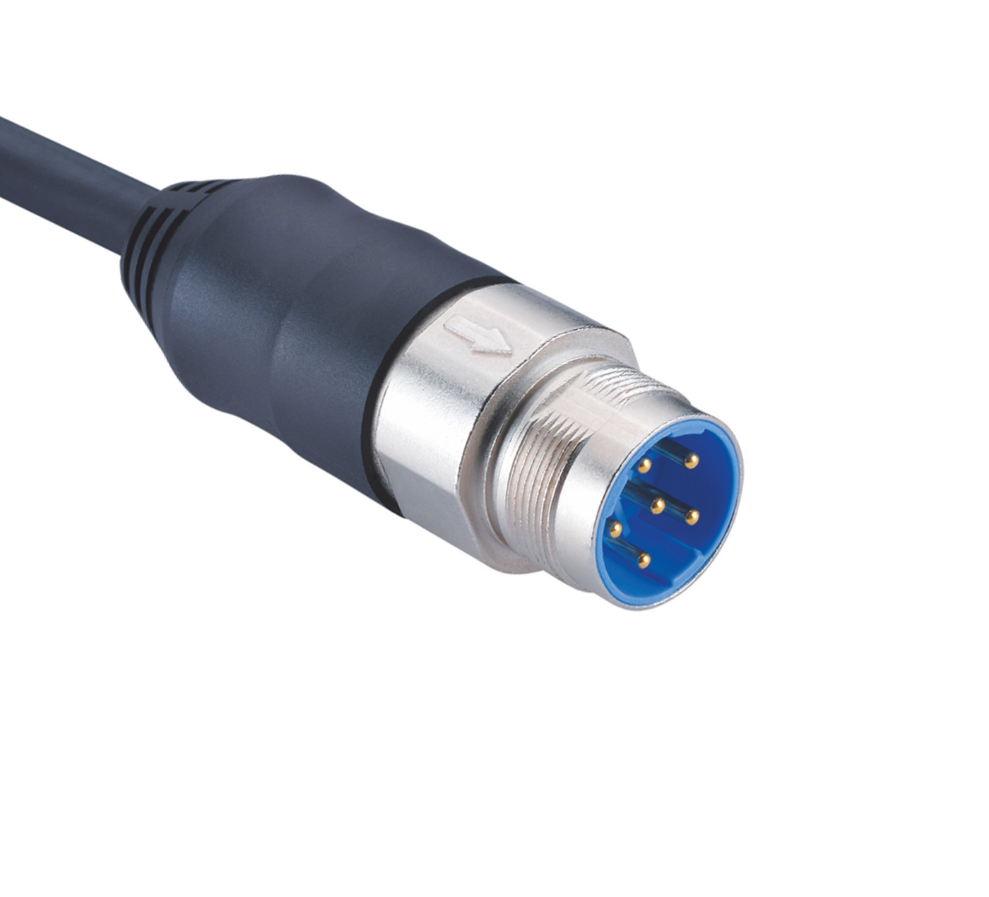 M23 电源类，注塑成型式，直头，公螺纹