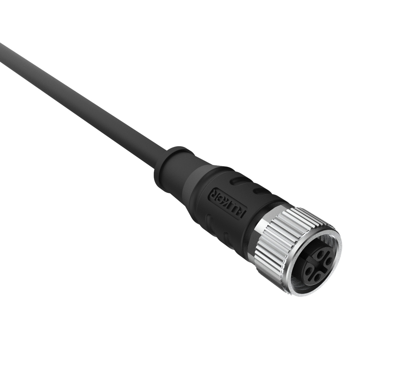 M12 A-编码 4芯 母直头连接器预铸式 4x22AWG电缆 - M系列圆形线束-伺服线束-医疗线束-工业线束-工业连接器-东莞市合菱机电 ...