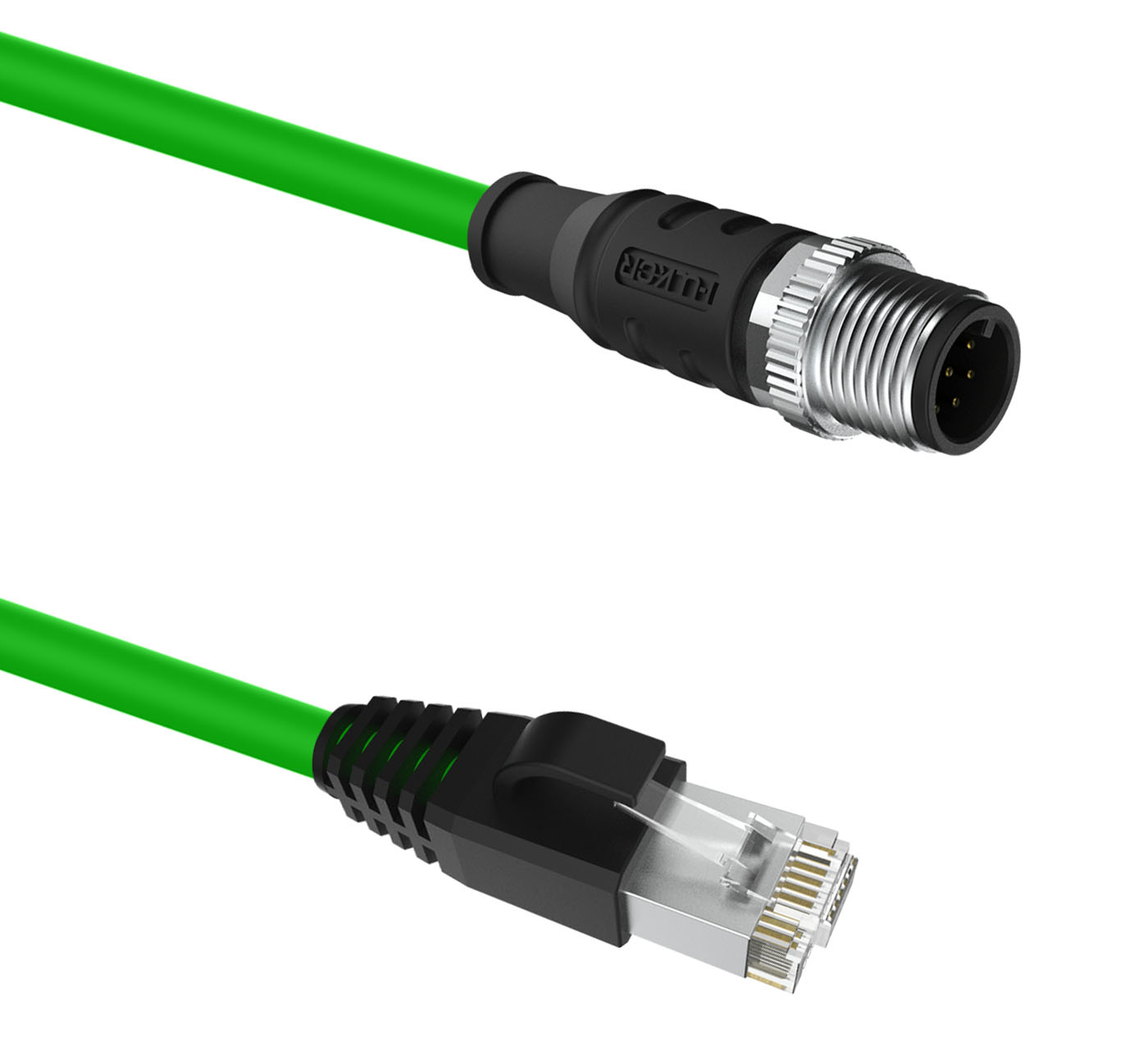 M12A编码 8芯公头接RJ45 预制CAT5E 4*2*26AWG 以太网电缆